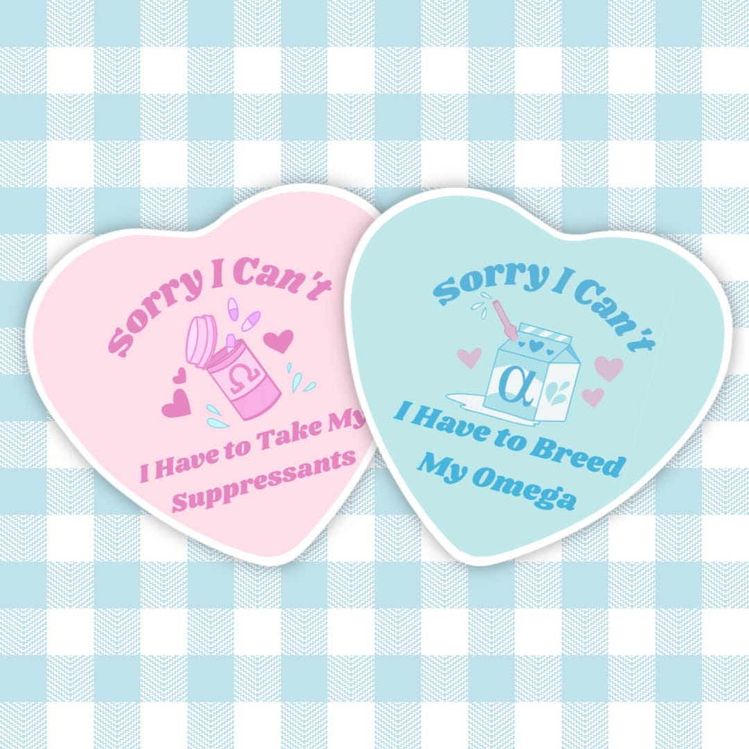 Omegaverse Heart Button Heat Suppressant Pin Back Button A/B/O Heart ...