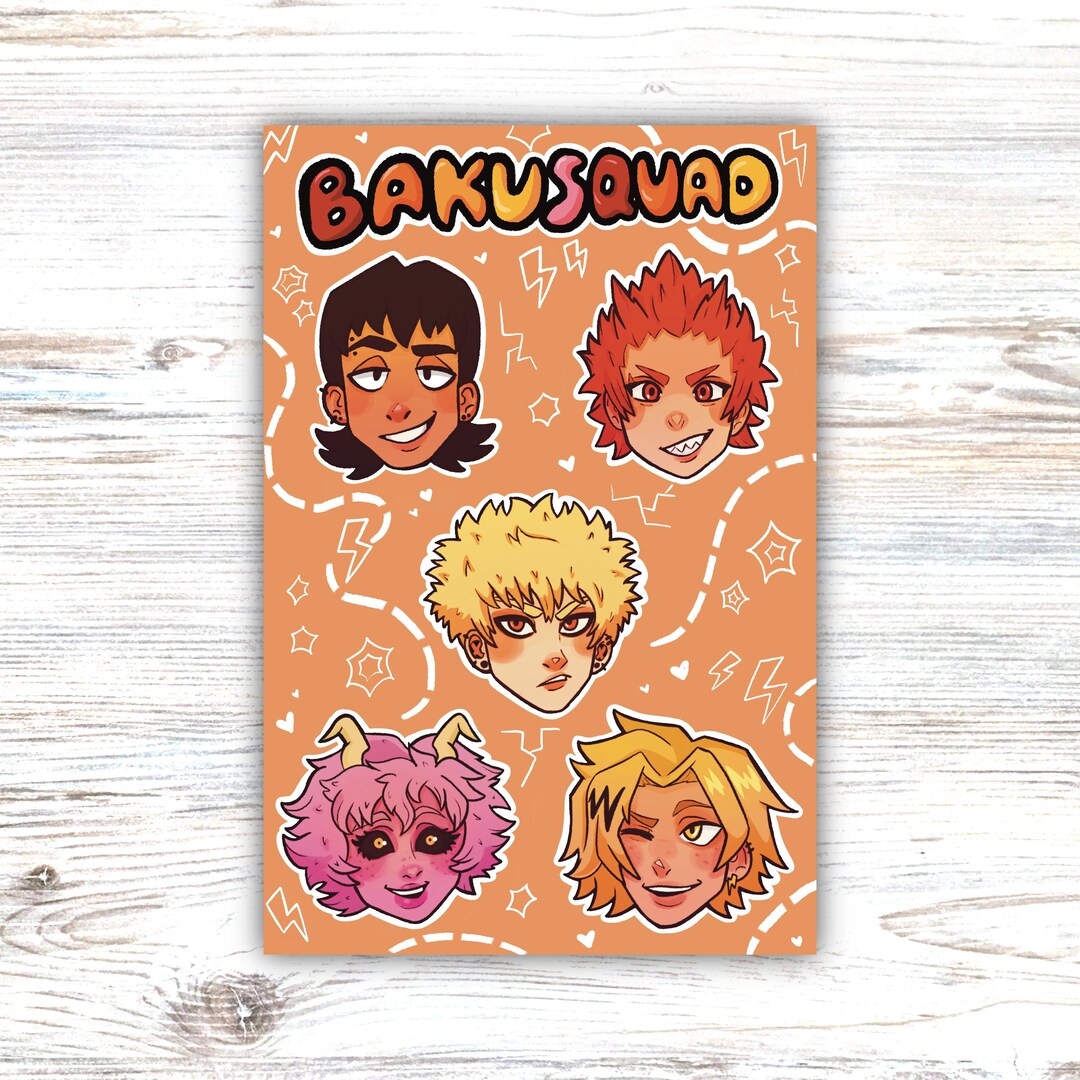 Bakusquad Sticker Sheet My Hero Academia Sticker Sheet MHA Sticker ...