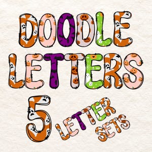 Halloween Doodle Alphabet Bundle, Halloween PNG Letters Commercial Use ...