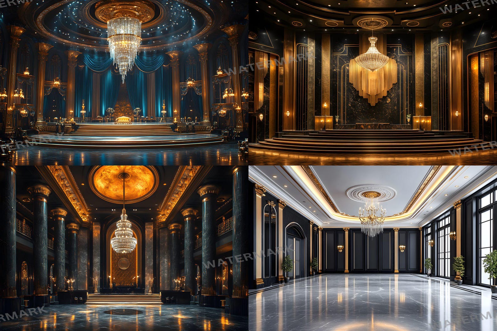 Art Deco Glamour Backdrops, Luxury Room Backgrounds (35 Pngs) - Etsy