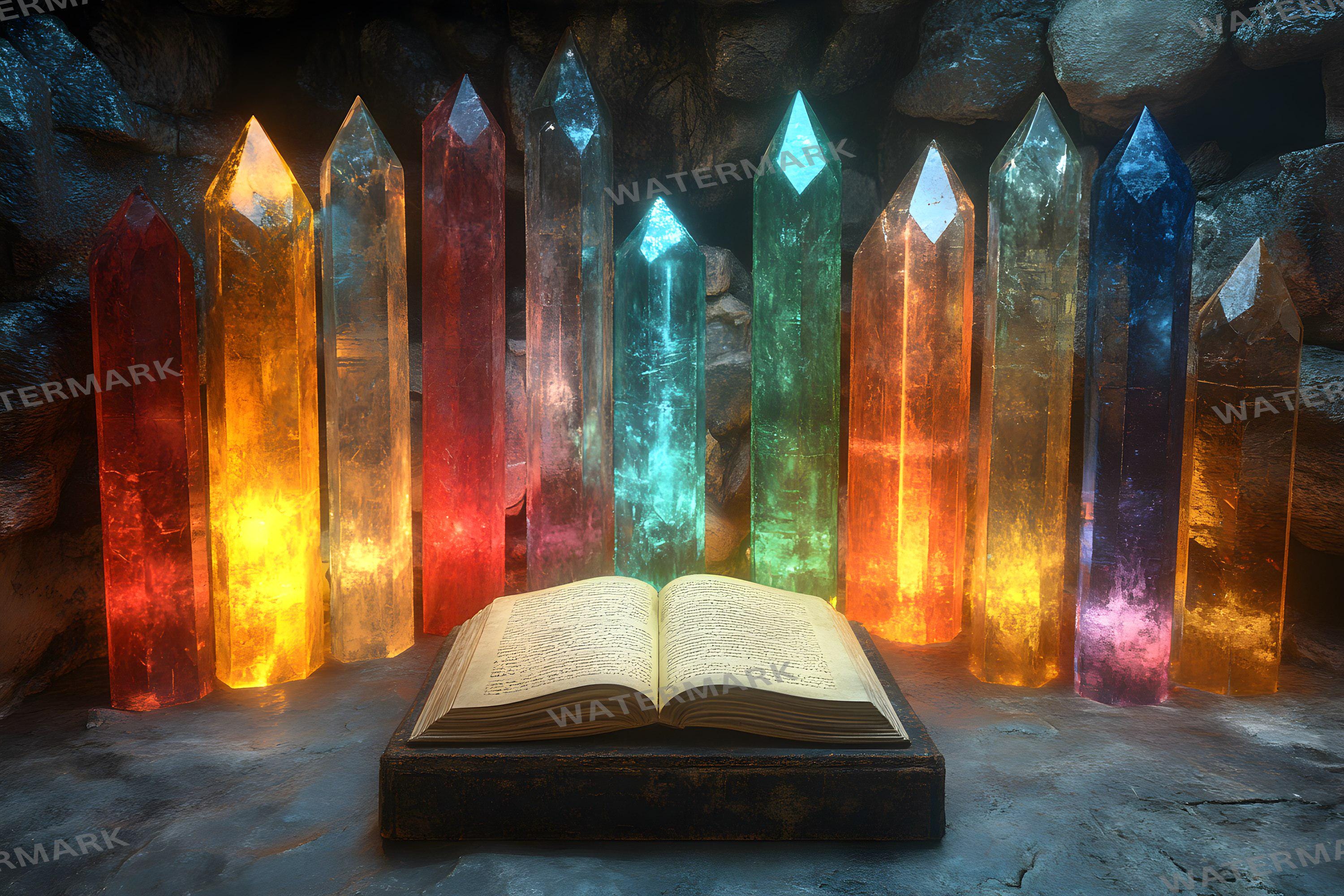 Cursed Crystal Chamber Backdrops, Fantasy Cave, Magical Gemstone (jpgs ...