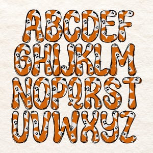 Halloween Doodle Alphabet Bundle, Halloween PNG Letters Commercial Use ...