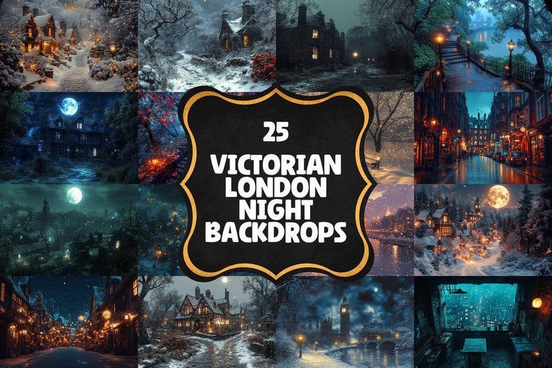 VICTORIAN LONDON BACKDROP - Night Photography Overlay for Photoshop - Etsy