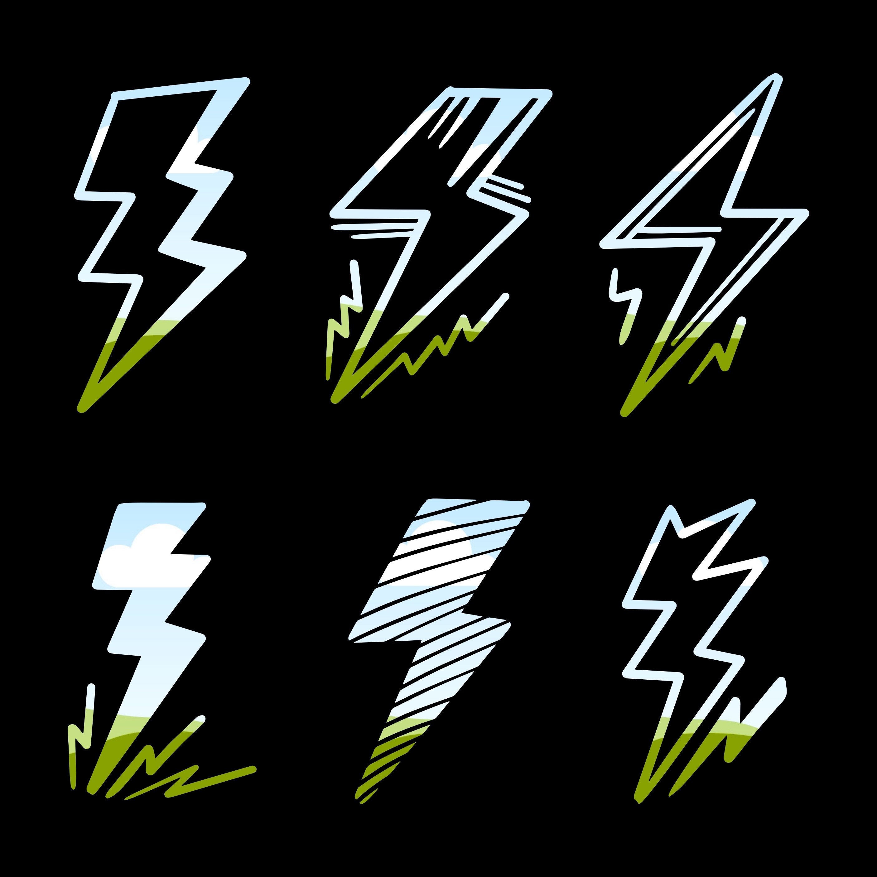 Lightning Doodle Canva Frames Drag and Drop Lightning Canva Templates ...