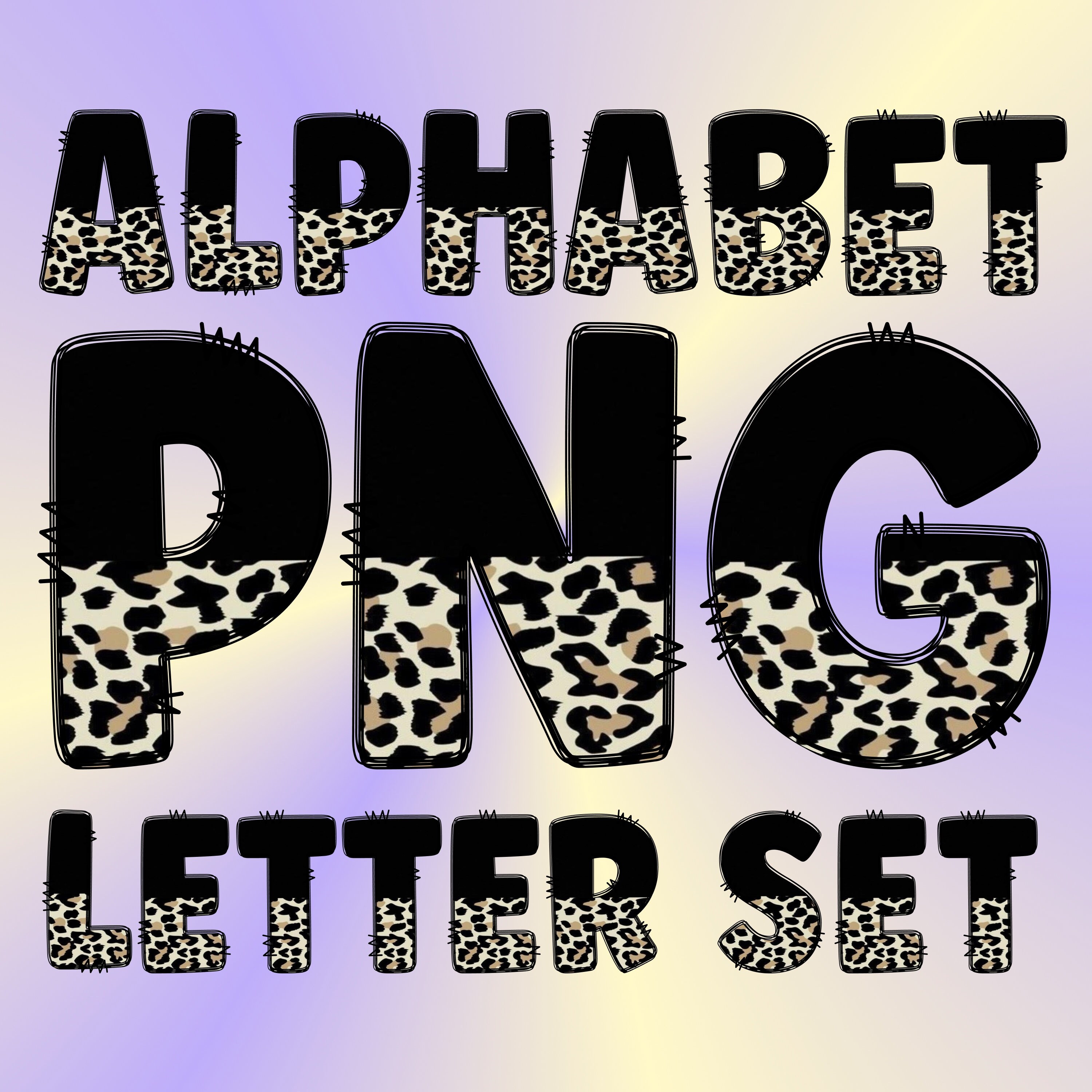 Leopard Print Alphabet Doodle Letters PNG Set Doodle Alphabet Pngs ...