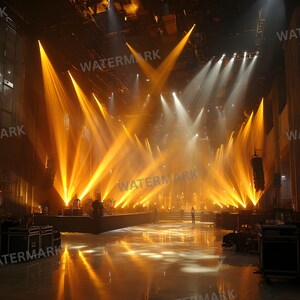 Yellow K-pop Concert Stage Backdrop: Digital Music Performance (JPG ...