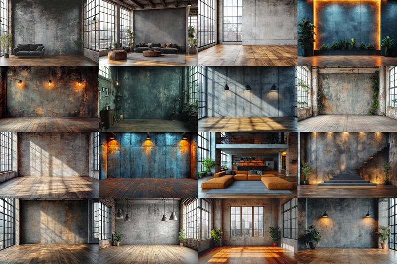 Modern Loft Interior Backdrops | Industrial Urban Photography ...