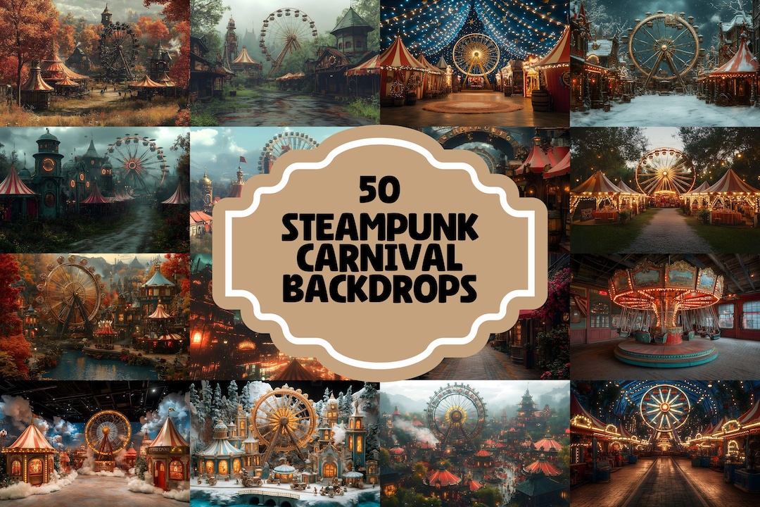 50 Steampunk Carnival Backdrops | Vintage Circus | Mechanical ...