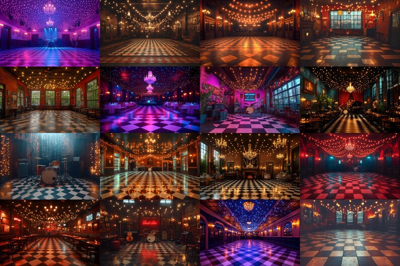 30 Vintage Dance Hall Backdrops | Retro Ballroom Pngs (6000x4000px) - Etsy