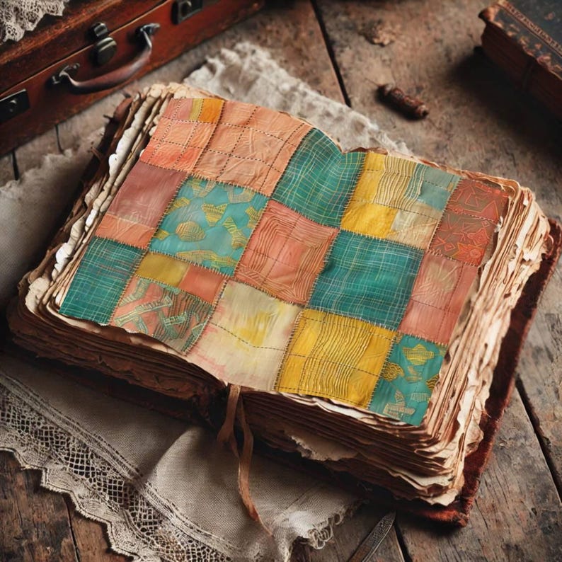 Quilt Patchwork Papers - Printable Junk Journal Pages, 11x8.5 Inch, 300 ...