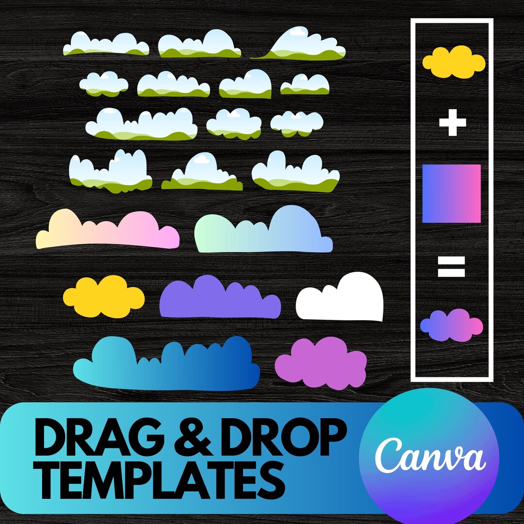Cloud Canva Frames Drag and Drop Clouds Canva Templates PNG Designs ...