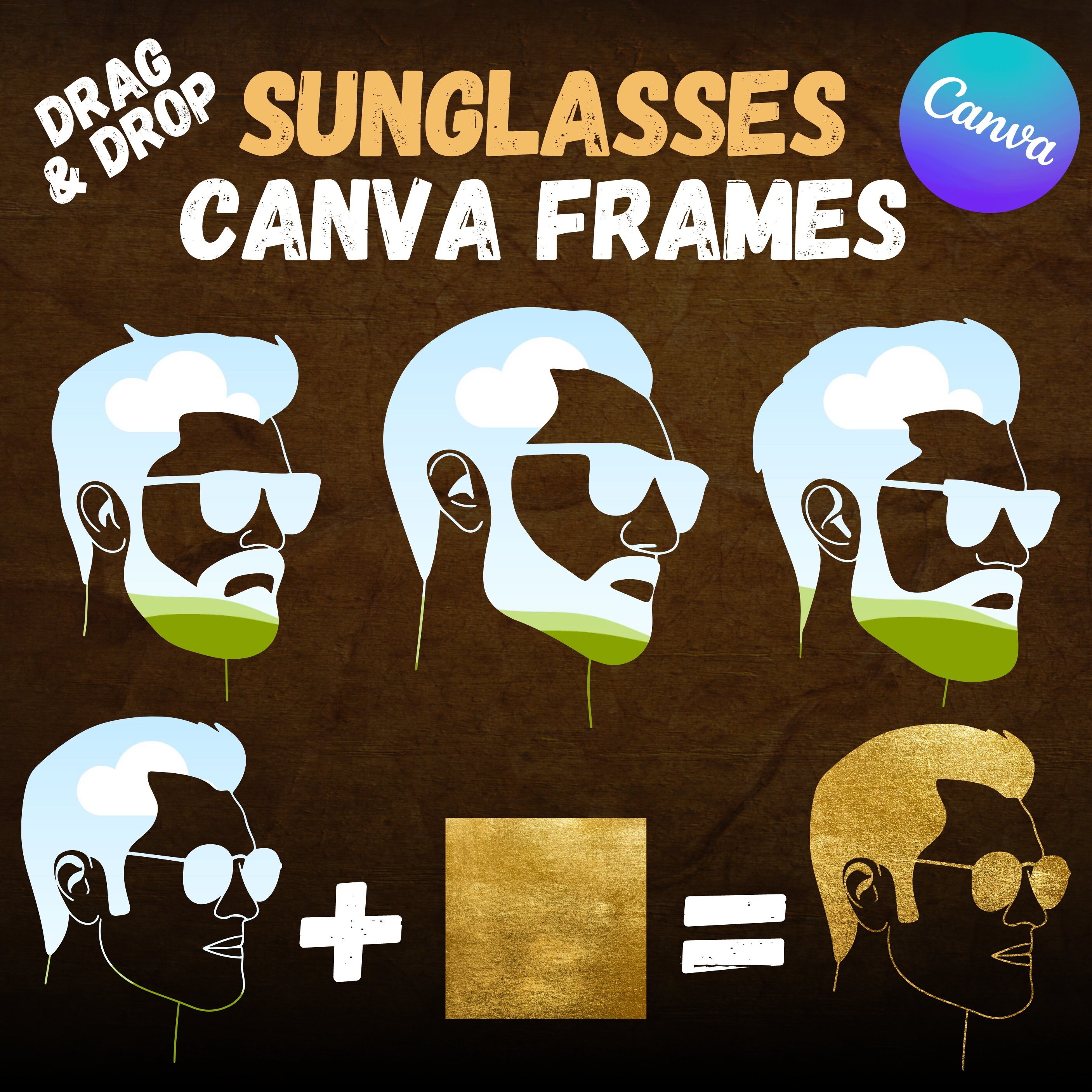 Portrait Silhouettes Canva Frames Drag and Drop Sunglasses Canva ...