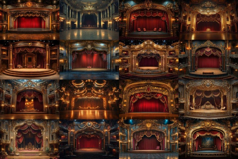 Victorian Opera Stage Backdrops – 35 Pngs, Photo Editing (6000x4000px ...