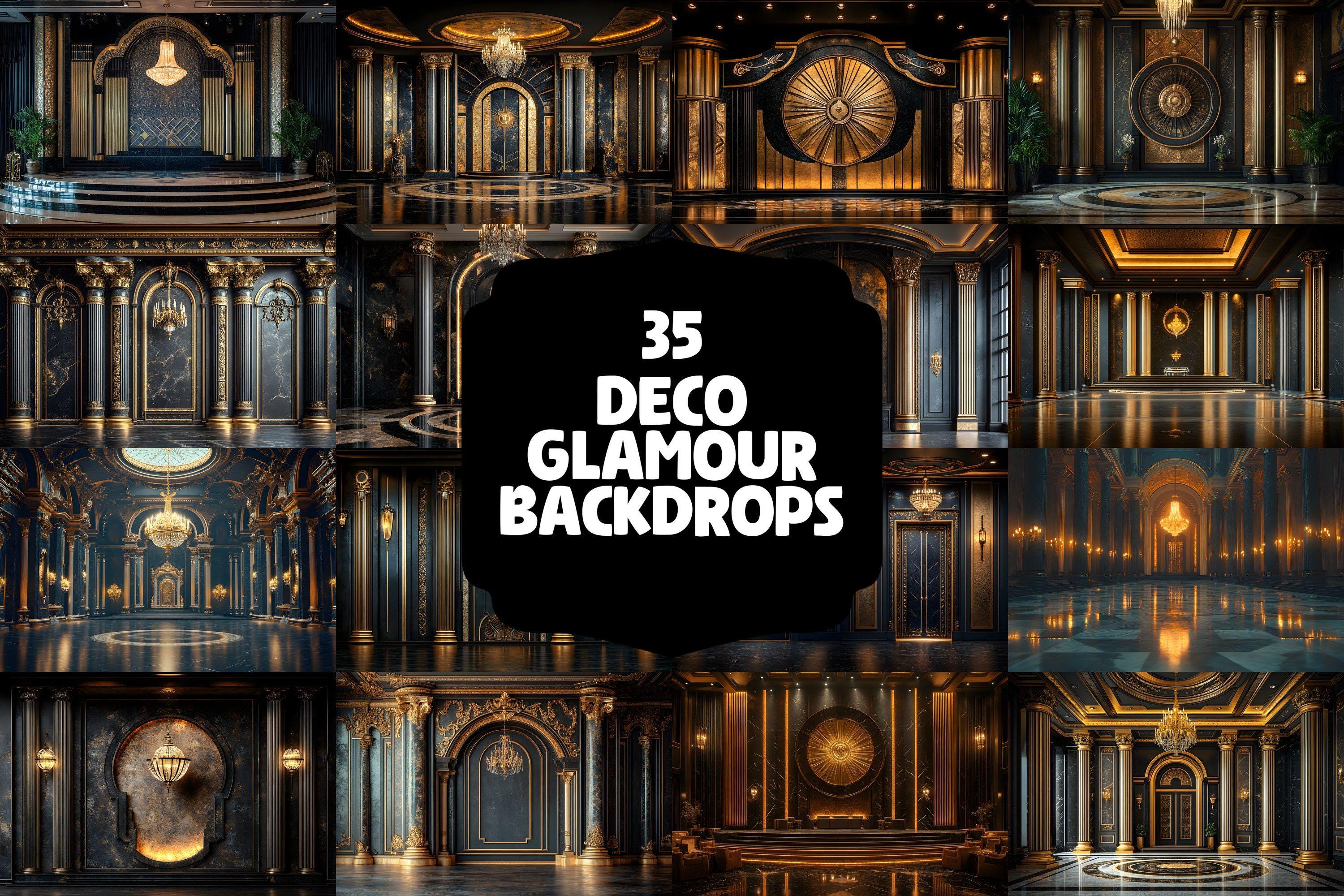 Art Deco Glamour Backdrops, Luxury Room Backgrounds (35 Pngs) - Etsy