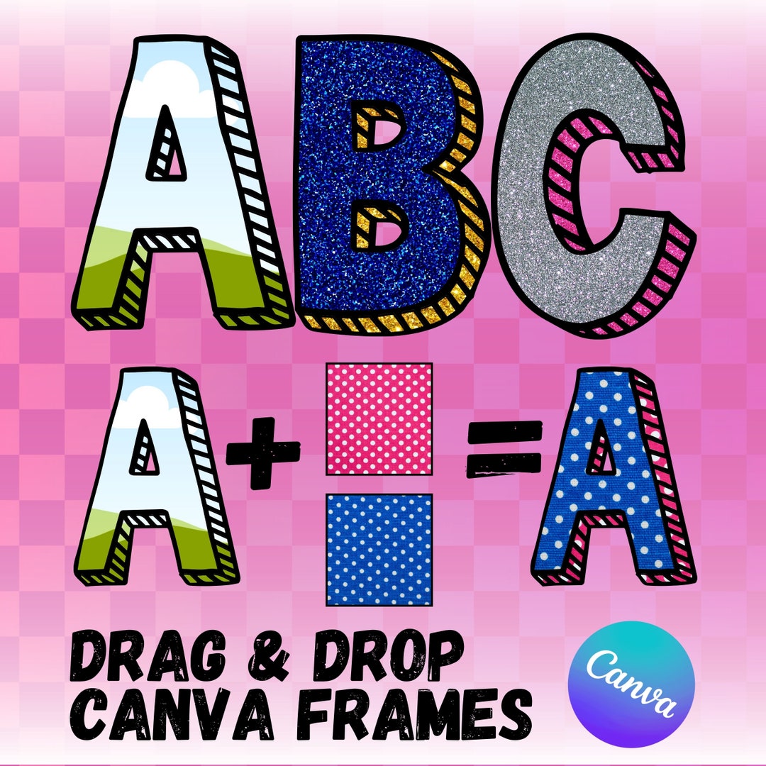 Letter Canva Frames - Drag and Drop Frames - Groovy Retro Doodle ...