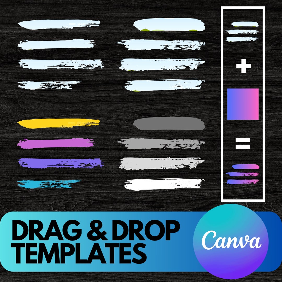 10 Brush Stroke Canva Frames Drag and Drop Paint Brush Canva Templates ...