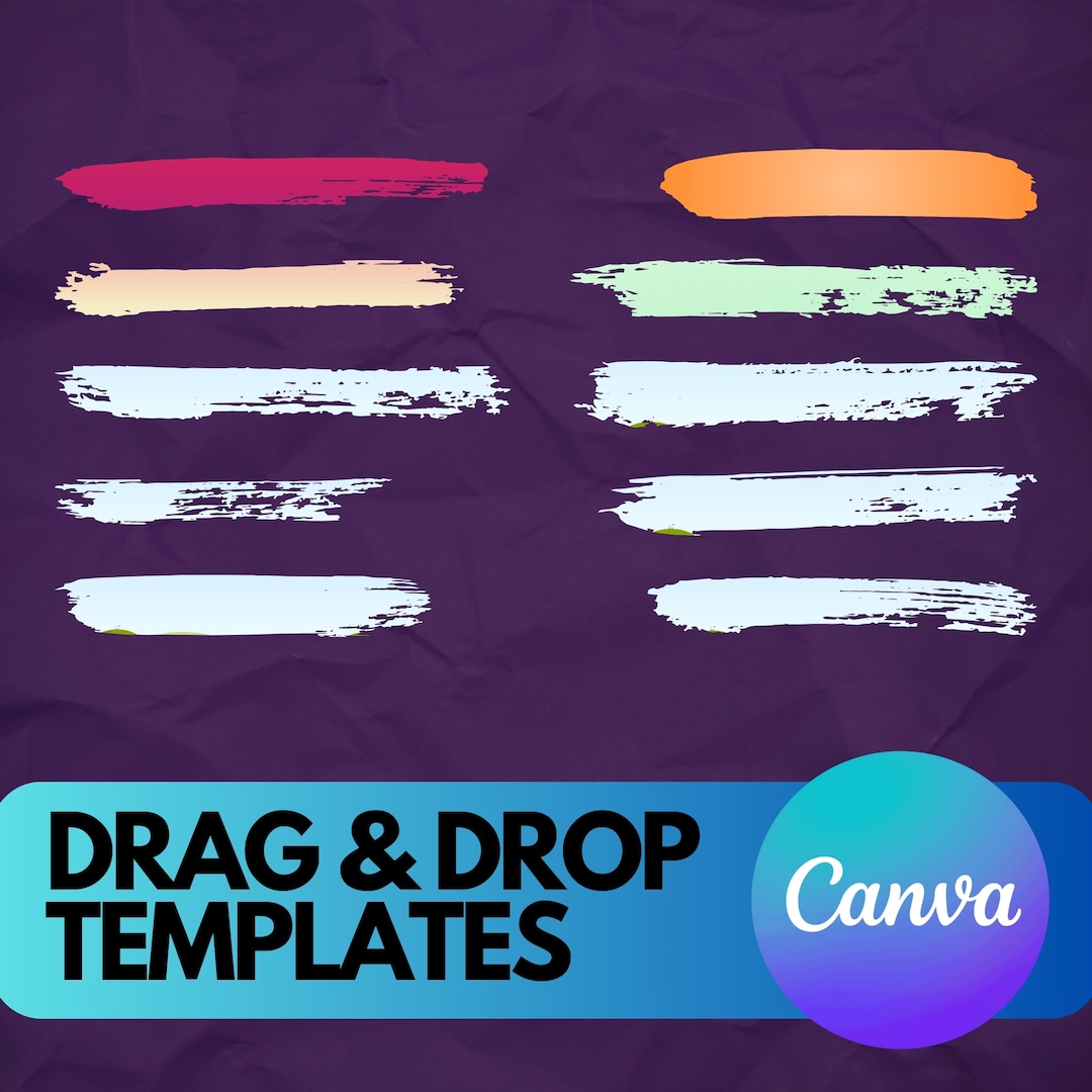 Paint Brush Canva Frames Drag and Drop Brush Stroke Canva - Etsy