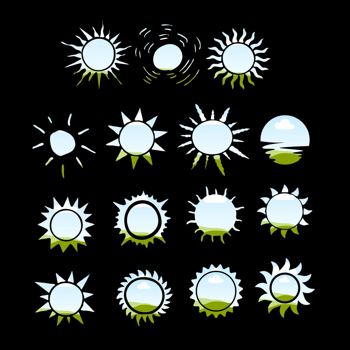 Sun Canva Frames Drag and Drop Summer Sun Canva Templates - Etsy