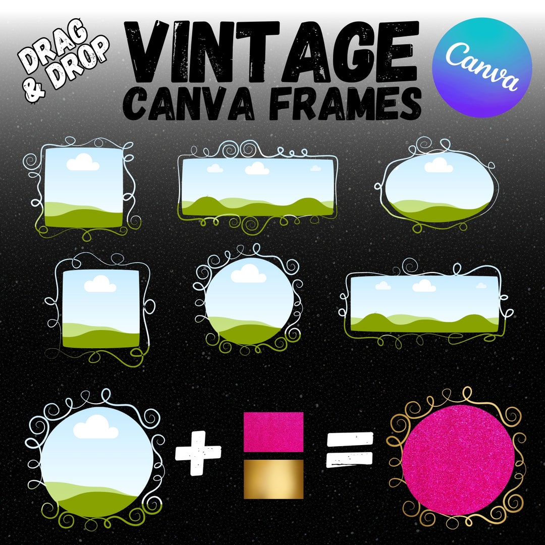 Vintage Label Canva Frames - Drag and Drop Vintage Label Canva ...
