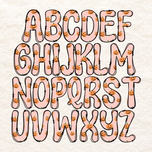 Halloween Doodle Alphabet Bundle, Halloween PNG Letters Commercial Use ...