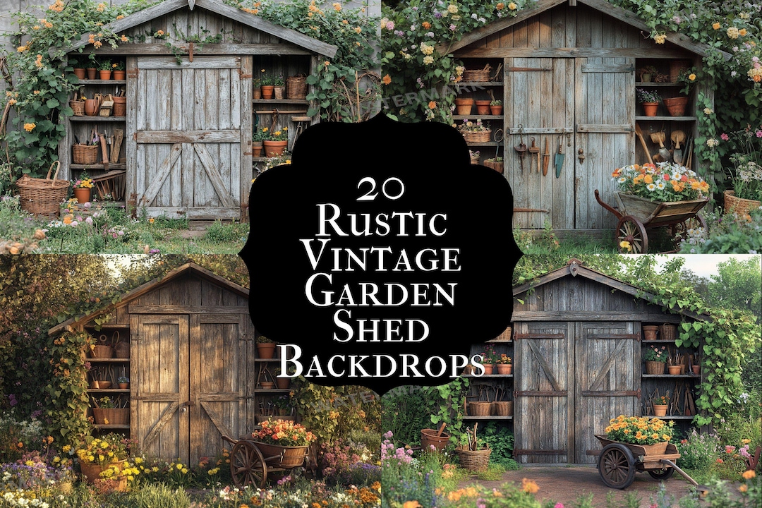 20 Rustic Vintage Garden Shed Backdrops | Cottagecore Photography ...