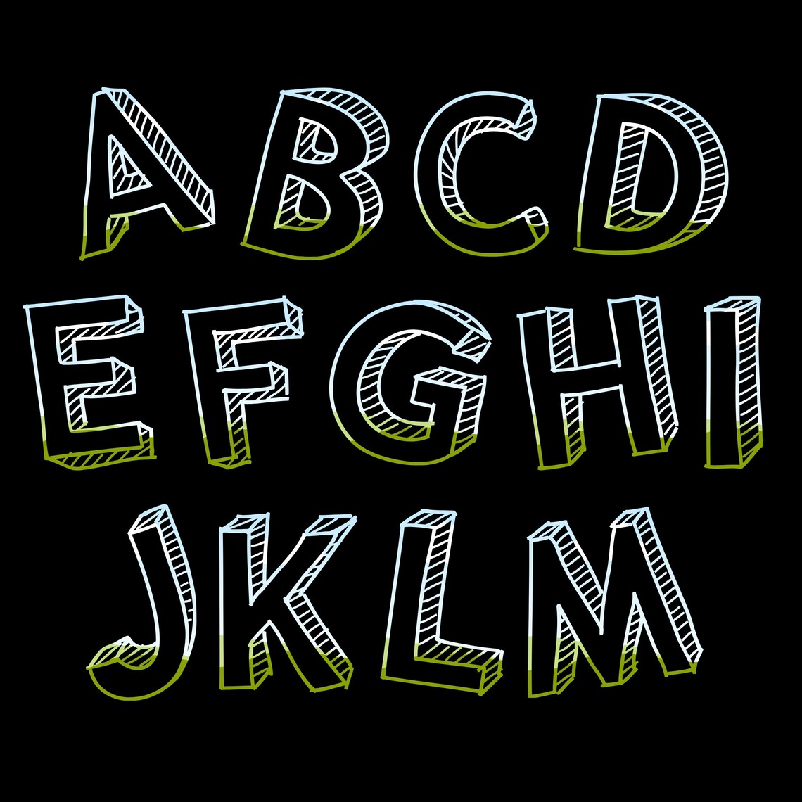 CANVA Doodle Letters - Drag and Drop Frames - Groovy Retro Doodle ...