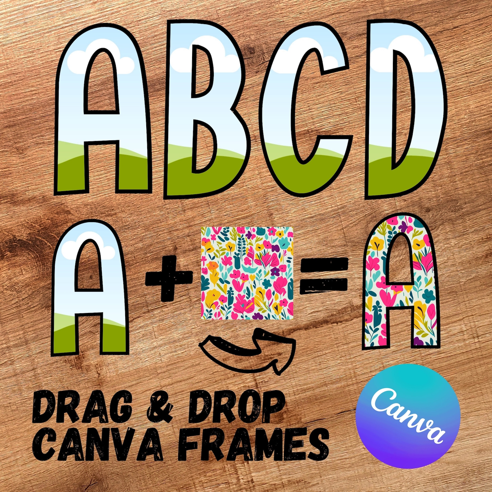 Fillable Doodle Alphabet – Canva Drag & Drop Letter Frames (PNG) - Etsy