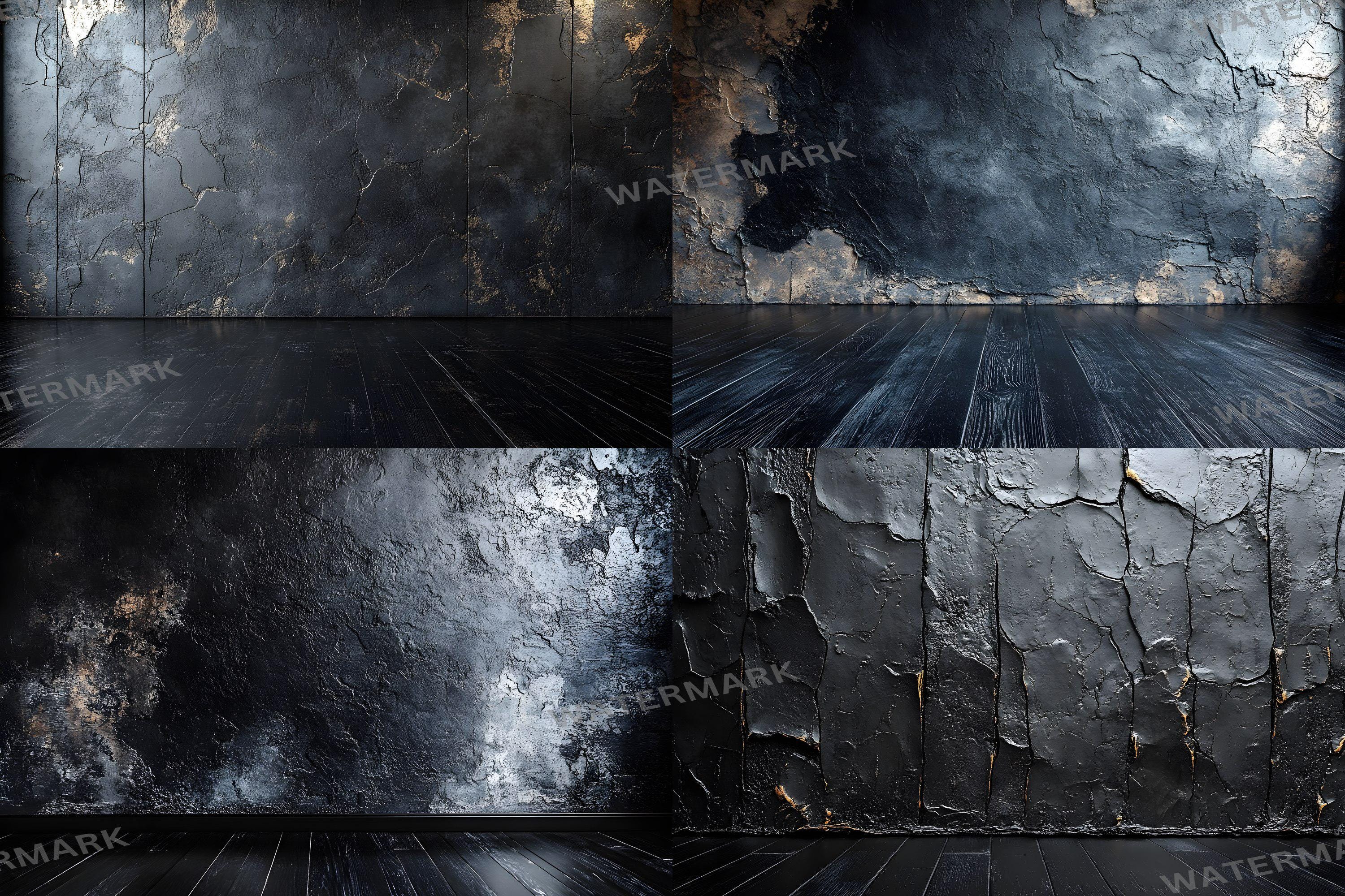 50 Charcoal Black Wall Backdrops, Dark Grunge Stone Texture Digital ...