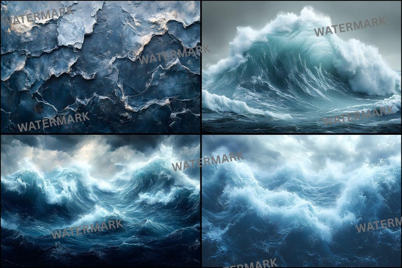 Ocean Digital Backdrop, Ocean Storm Backdrops | Dramatic Sea Waves ...