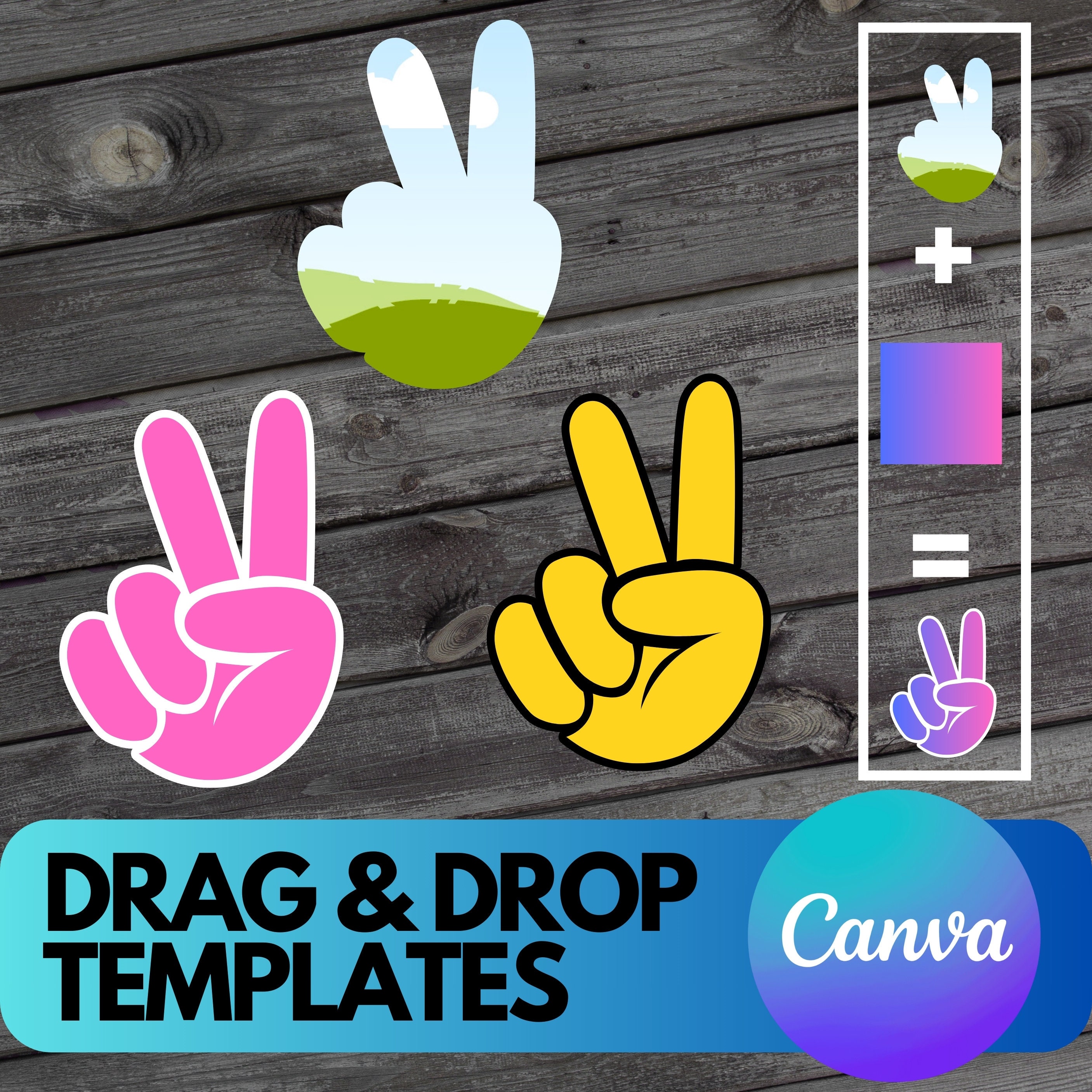 Peace Sign Canva Frames - Drag and Drop Hearts Canva Templates PNG ...