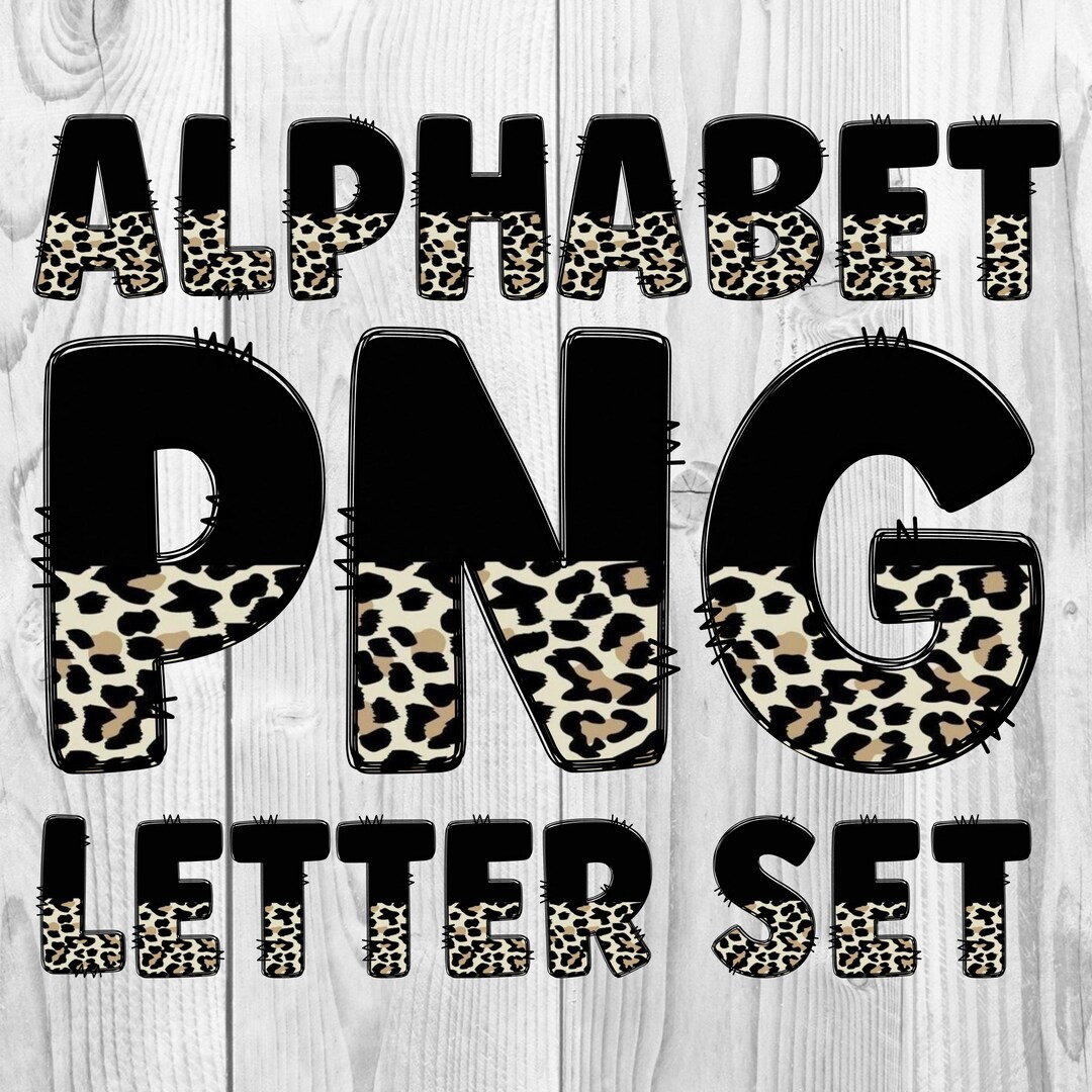 Leopard Print Alphabet Doodle Letters PNG Set Doodle Alphabet Pngs ...