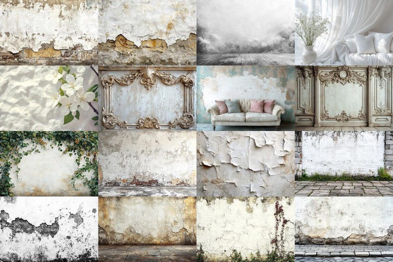 200 Rustic White Wall Photography Backdrops – Textures & Overlays (jpgs ...