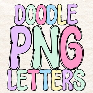 Scribble Alphabet, Pastel Doodle Letters, PNG Bundle, Doodle ...