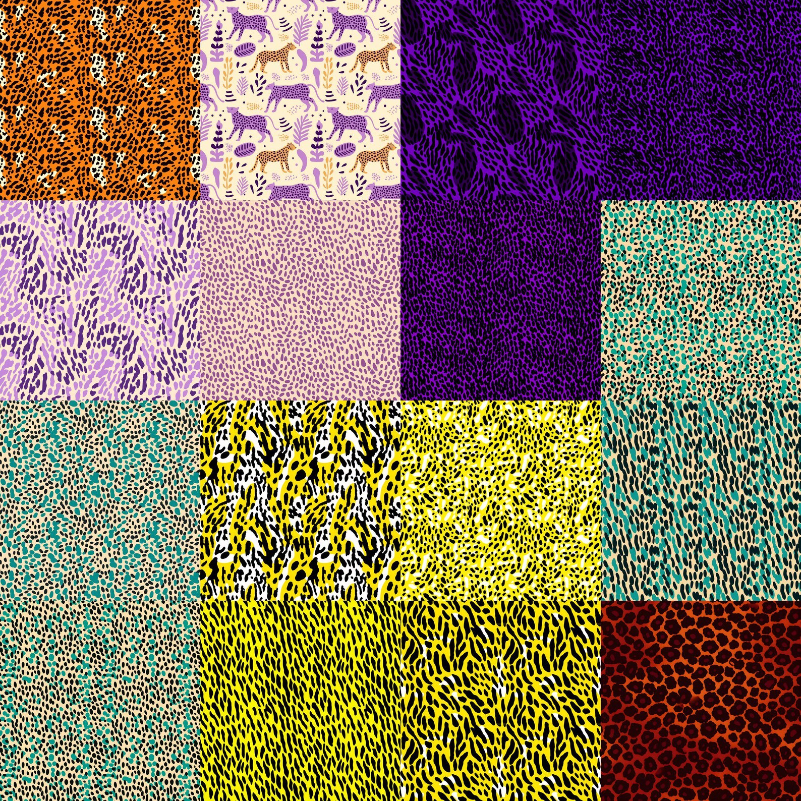 Animal Print Seamless Patterns Digital Paper Set, Seamless Paper ...