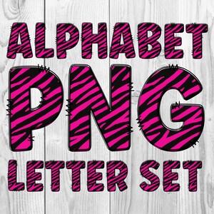 Zebra Pattern Alphabet Doodle Letters PNG Set Doodle Alphabet Pngs ...