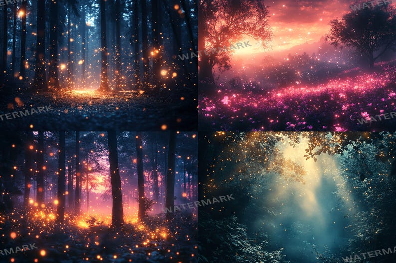 Twilight Fairyland Digital Backdrops, Enchanted Forest, Mystical Scene ...