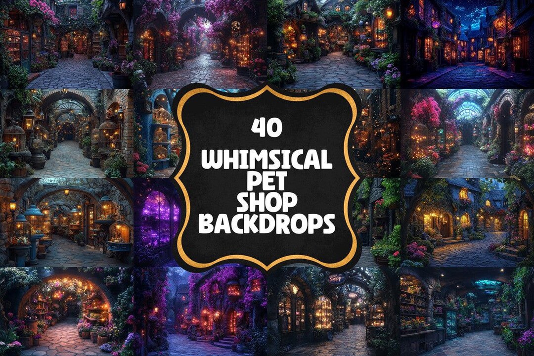 PHOTOGRAPHY BACKDROPS - Whimsical Pet Shop Overlay - , Digital Backdrop ...