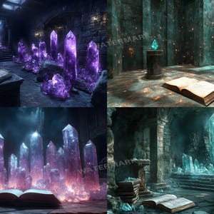 Cursed Crystal Chamber Backdrops, Fantasy Cave, Magical Gemstone (jpgs ...