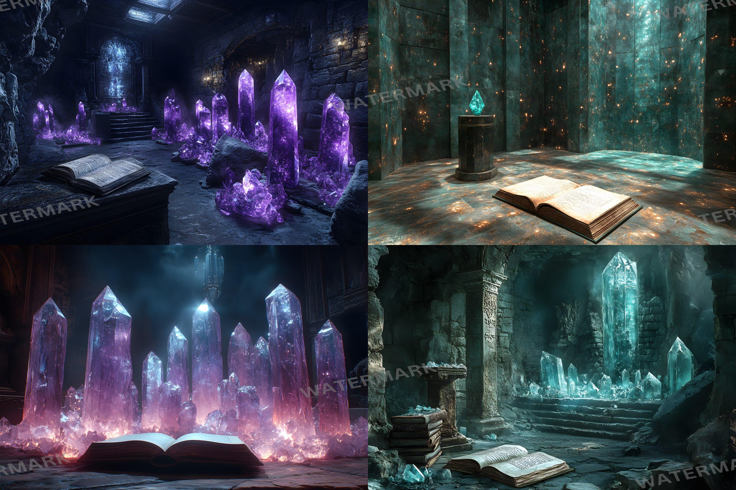 Cursed Crystal Chamber Backdrops, Fantasy Cave, Magical Gemstone (jpgs ...