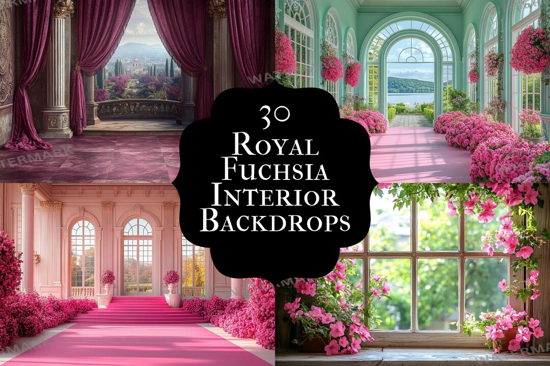 Royal Wedding Digital Backdrops for Vibrant Pink Photography | Luxury ...