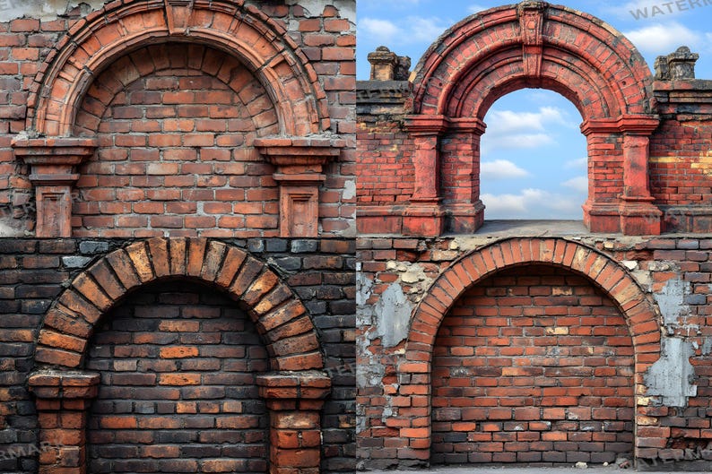 Rustic Brick Archway Backdrop | Digital Photography Background ...