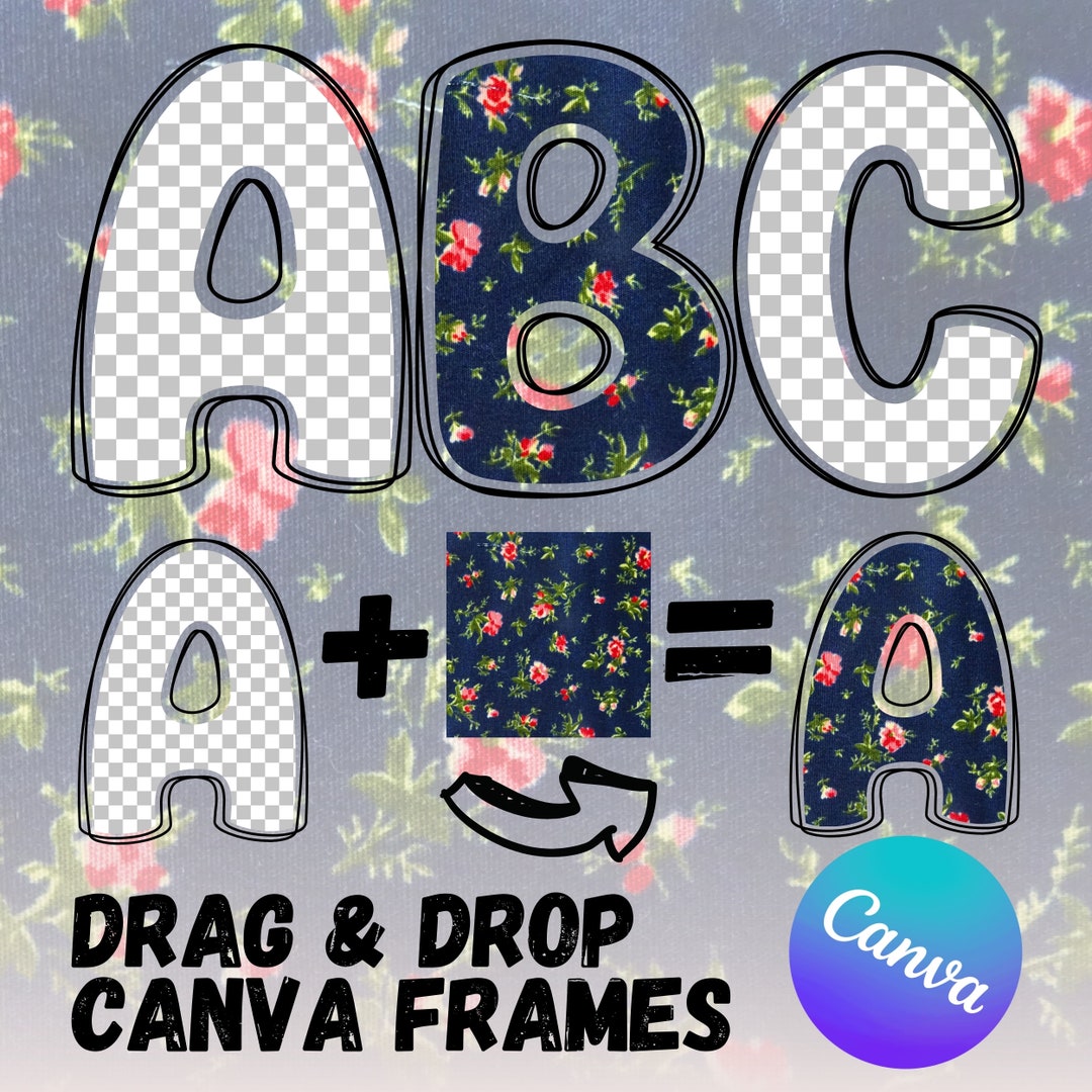 Groovy Doodle Alphabet – Drag and Drop Canva Letter Frames (PNG) - Etsy