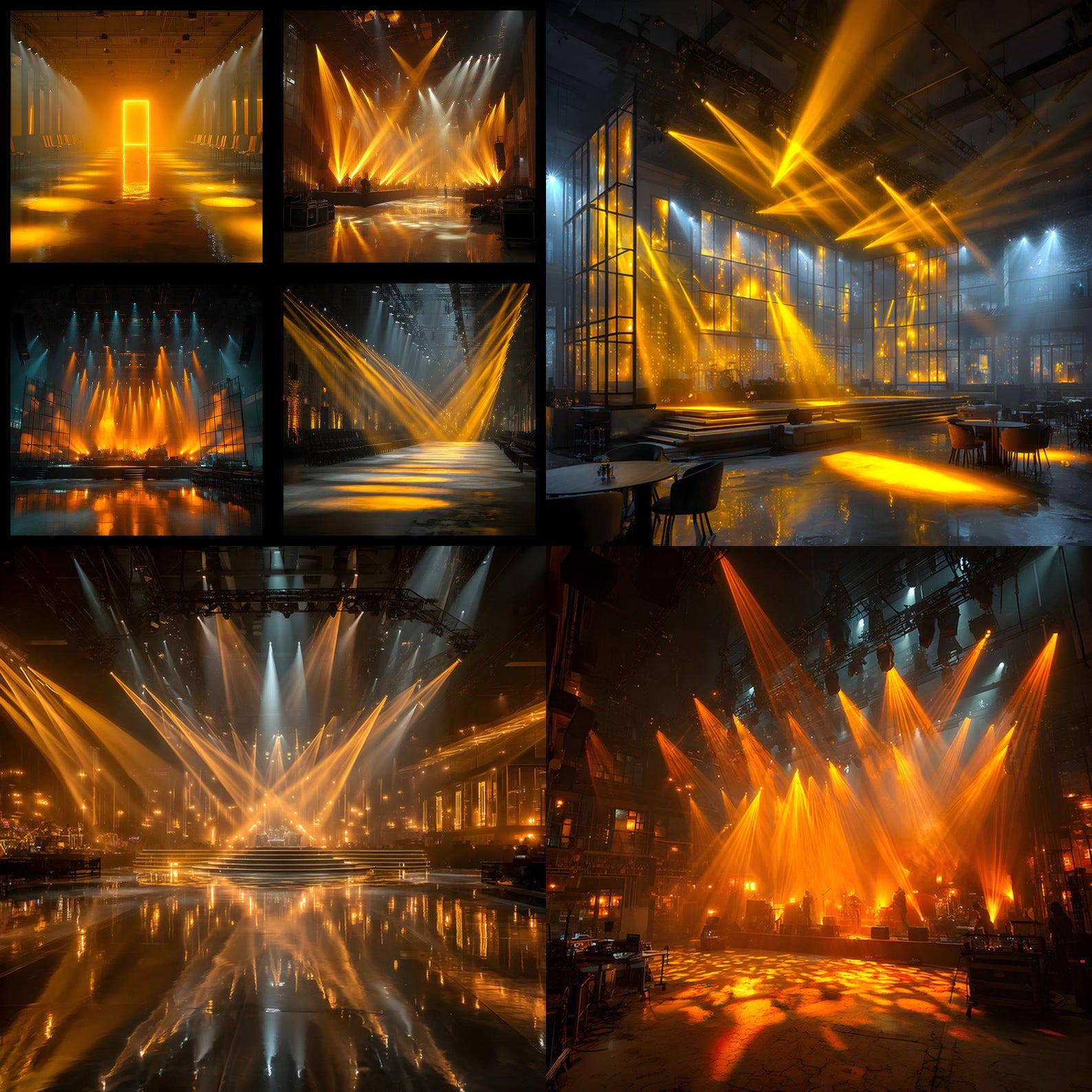 Yellow K-pop Concert Stage Backdrop: Digital Music Performance (JPG ...