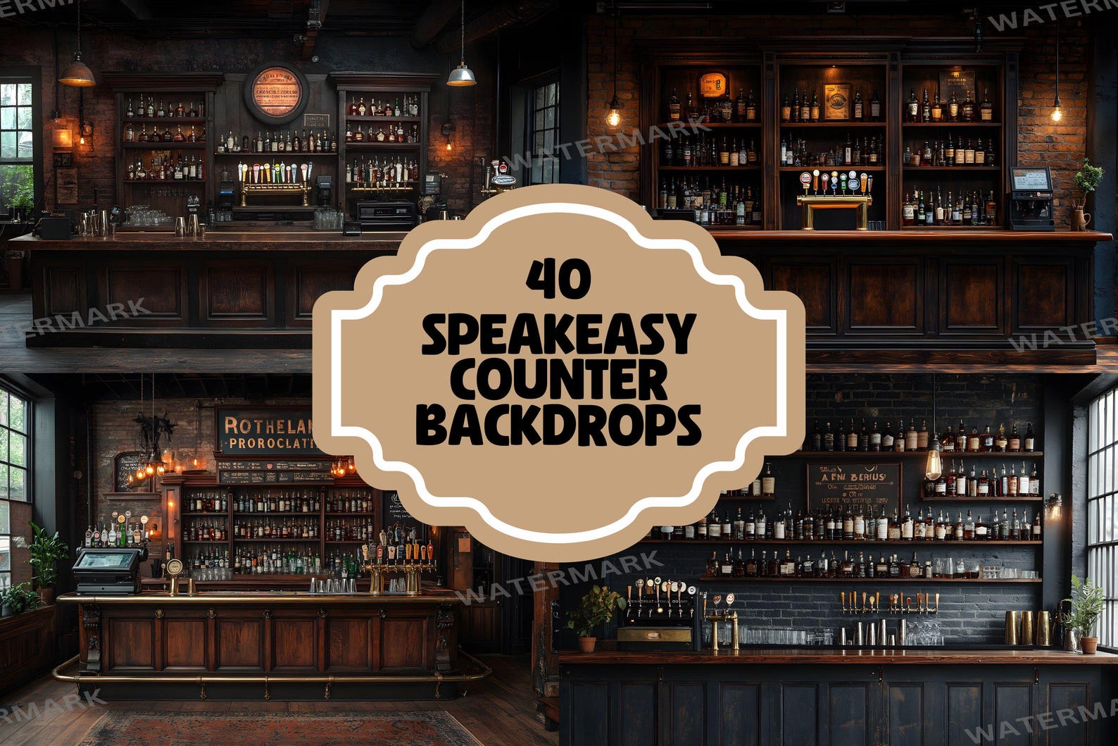 40 Speakeasy Counter Backdrops - Vintage Bar, Moody Ambience, Cocktail ...