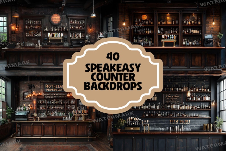40 Speakeasy Counter Backdrops - Vintage Bar, Moody Ambience, Cocktail ...