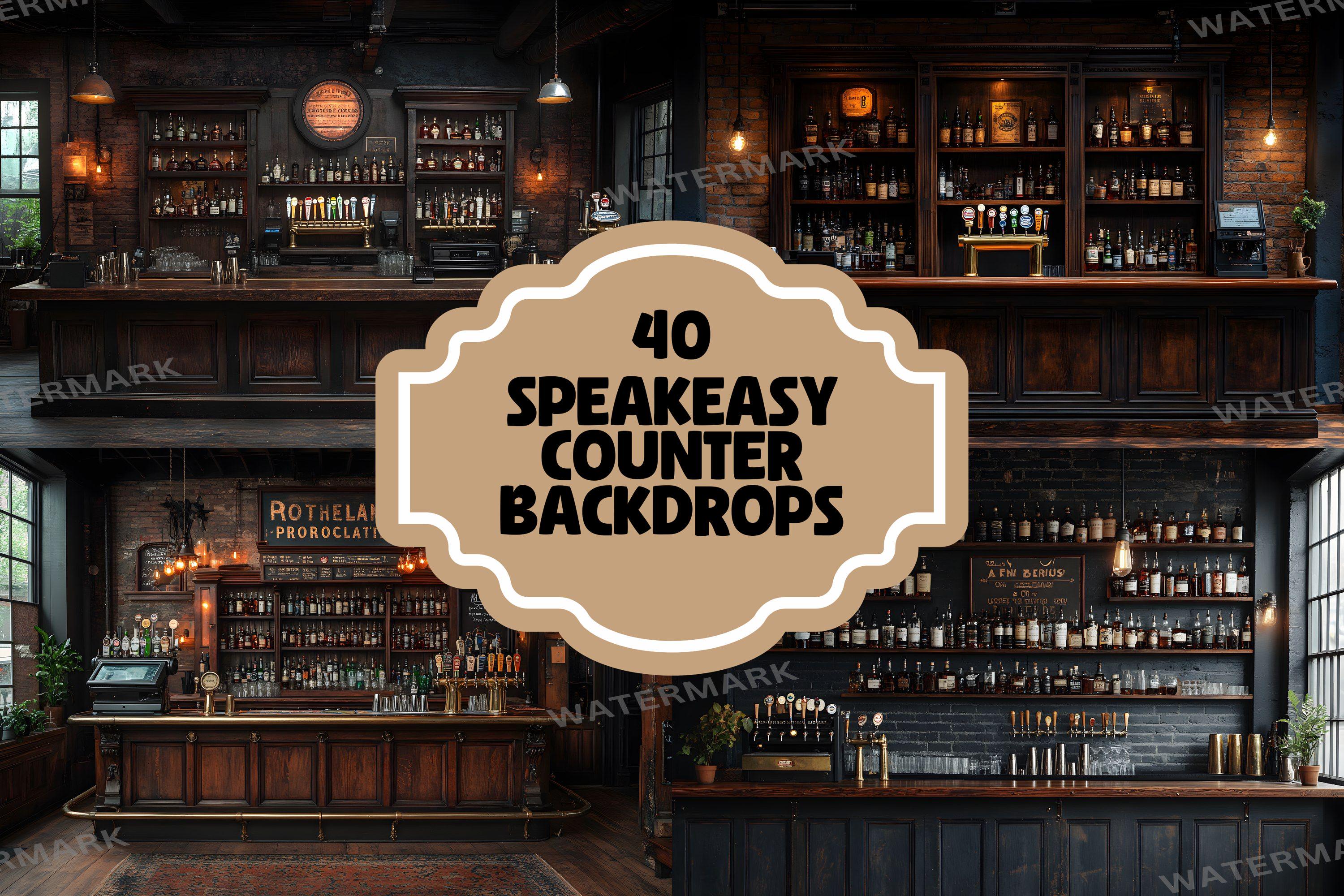 40 Speakeasy Counter Backdrops - Vintage Bar, Moody Ambience, Cocktail ...
