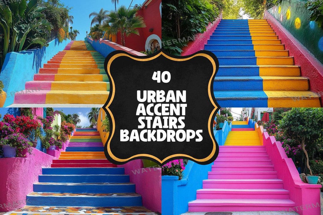 40 Urban Stairs Photography Backdrops Pngs - Warm Aesthetic Overlays ...