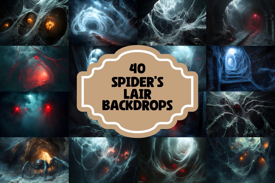 40 Spider's Lair Backdrops | Dark Cavern | Haunted Webs | Creepy ...
