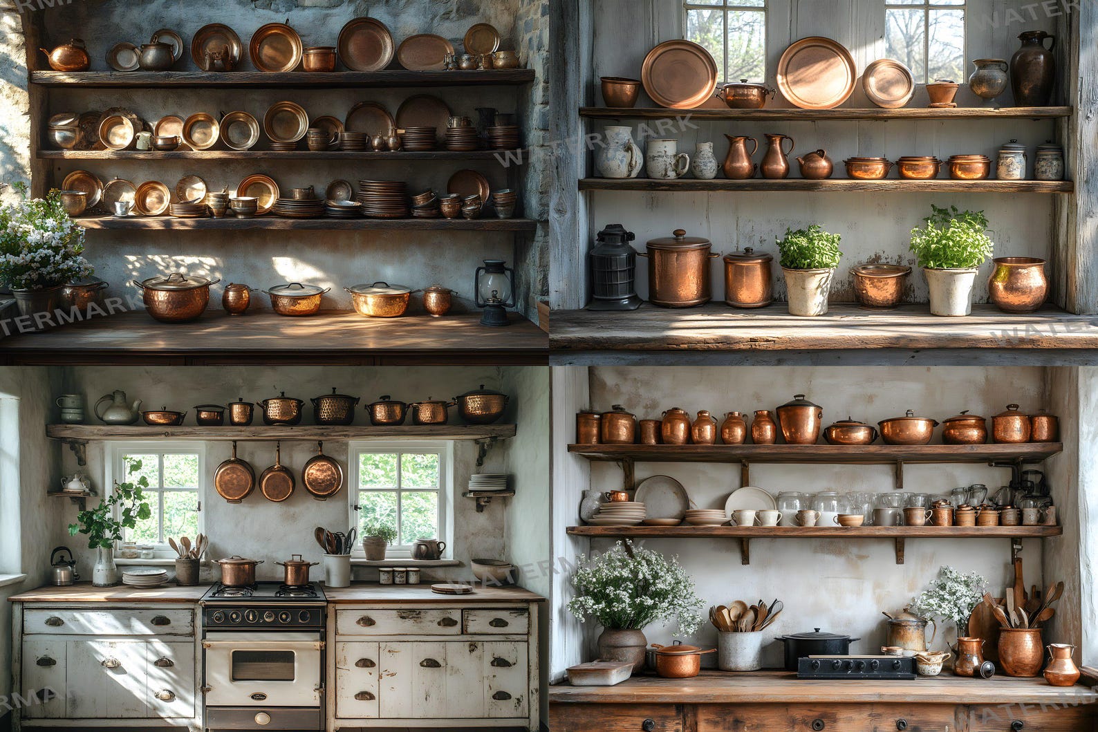 35 Rustic Farmhouse Kitchen Bliss Digital Backdrops for Cozy and Homely ...