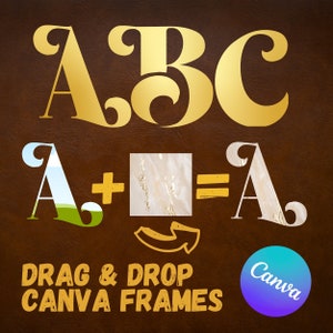 Letter Canva Frames Drag and Drop Frames Groovy Retro Doodle Fillable ...